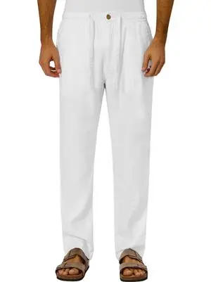 INDUSTRIE AUSTRALIA Capri Linen Pants - Yd White