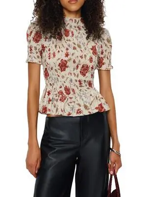 REFORMATION Aggie Floral Print Top - Gwendoline