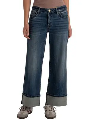 Kut From The Kloth Meg Cuffed High-waist Wide-leg Jeans - Interconnected