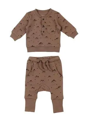 L'OVEDBABY Organic Cotton Sweatshirt & Joggers Set - Latte Mountain