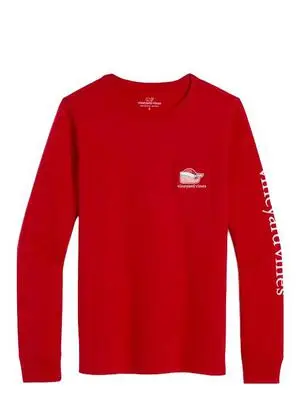 Vineyard Vines Cotton Long Sleeve Graphic T-shirt - Red Velvet