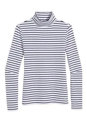 Vineyard Vines Turtleneck Top - Baystripe White/navy