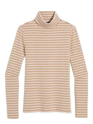 Vineyard Vines Turtleneck Top Bstripe Cappuccino