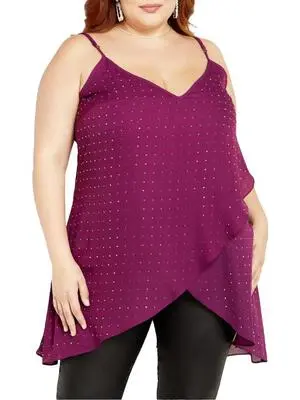 City Chic Studded High-Low Camisole Mulberry