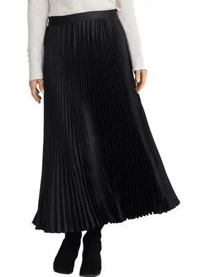 BRAVE+TRUE Identity Pleated Satin Skirt - Black