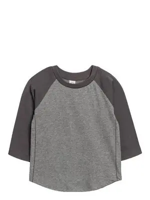 COLORED ORGANICS Organic Cotton Louie Baseball Tee - Heather Charcoal/ash