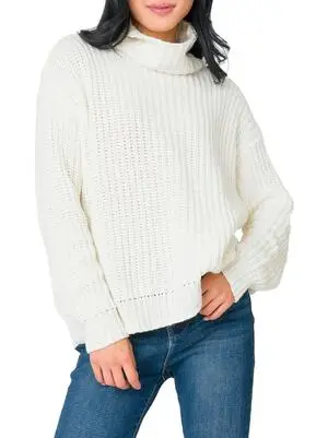 GIBSONLOOK Oversized Turtleneck Sweater - Ivory