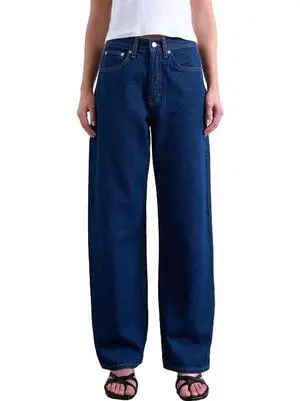 Topshop Column Mid Rise Jeans - Medium Blue