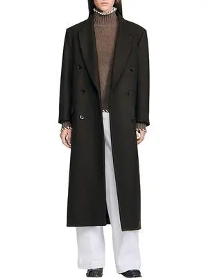 Sandro Straight Coat - Brown