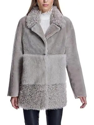 MAXIMILIAN Shearling Lamb Jacket - Gray
