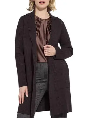 Lyssé Lina V-neck Sweater Car Coat - Double Espresso