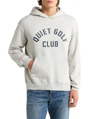 QUIET GOLF Stencil Logo Cashmere Hoodie - Ash