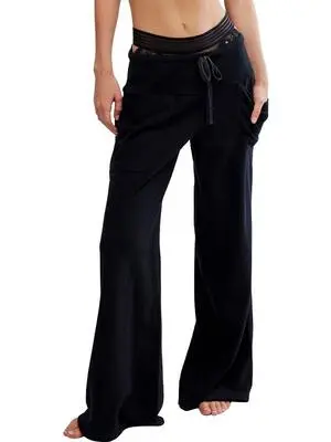 Free People Staycation Lounge Pants - Black