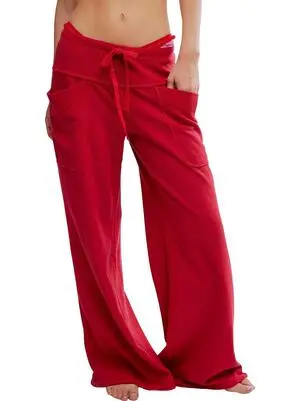 Free People Intimately Fp Staycation Lounge Pants - Deep Cherry