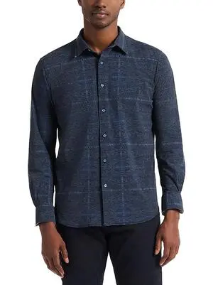 Robert Graham Irving Knit Button Down Shirt - Navy