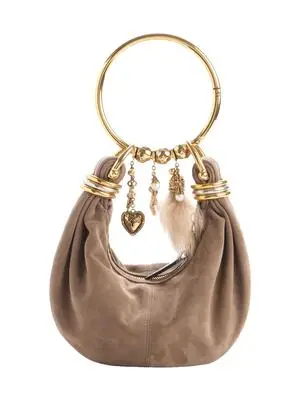 Chloé Mini Bracelet Suede Hobo Bag - Flannel Grey
