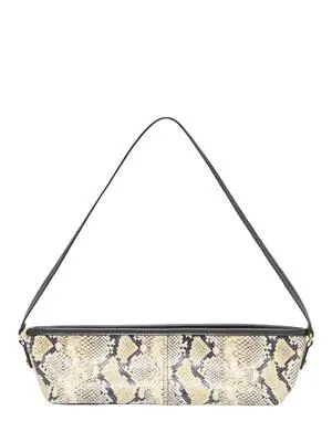 Dolce Vita Snakeskin Embossed Faux Leather Shoulder Bag - Black/white