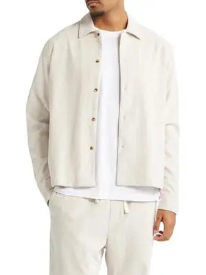 RIZORT Roger Rib Button-Up Shirt Jacket Cream