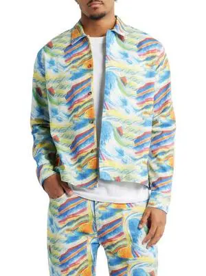 RIZORT Art Printed Shirt Jacket - Blue