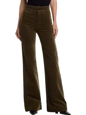 ASKK NY Wide Leg High-rise Corduroy Pants - Safari Green
