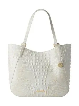 Brahmin Aliza Croc Embossed Leather Tote Chantilly