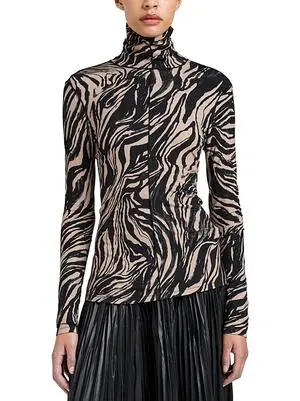 Proenza Schouler White Label Audrey Turtleneck Top - Fawn Multi