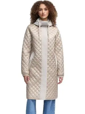 Pajar Diamond Quilted Longline Shacket - Desert