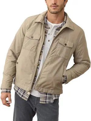 Marine Layer Reynolds Dry Wax Trucker Jacket - Vintage Khaki
