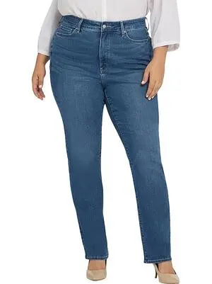 NYDJ Marilyn High Rise Straight Jeans Lake Notre