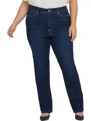 NYDJ Marilyn High Rise Straight Jeans Midnight