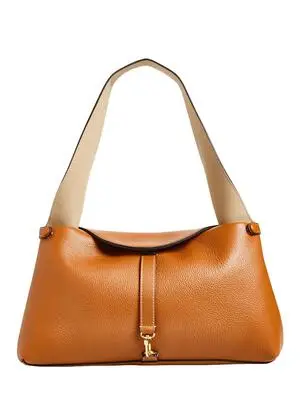 REE PROJECTS Florencia Soft Pebble Grain Leather Shoulder Bag - Caramel