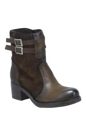 Miz Mooz Stellar Dual Buckle Bootie Brown