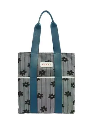 Marni Floral Print Tote Bag - Blue