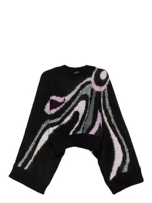 Emilio Pucci Marmo-print Cropped Sweater - Black