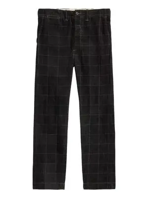 Ralph Lauren Check-patterned Corduroy Trousers - Grey