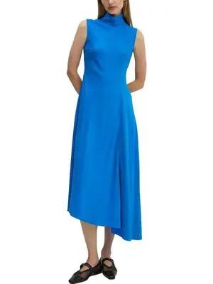 Day Birger Et Mikkelsen High-neck Asymmetric Dress - Blue