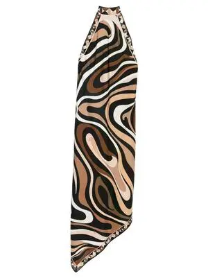 Emilio Pucci Marmo-print Silk Maxi Dress - Brown