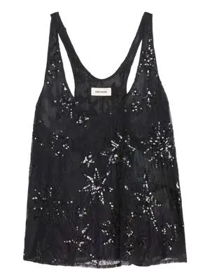 Zadig&Voltaire Tarysa Lace Sequin Top - Black