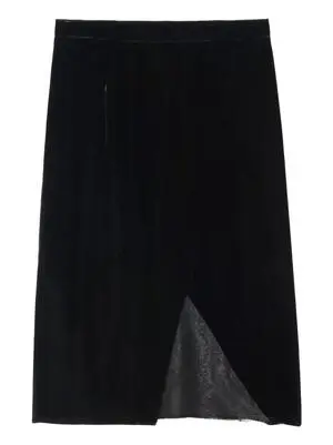 Zadig&Voltaire Velvet Lace Trim Wrap Skirt - Black