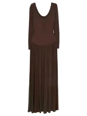AYA MUSE Long-sleeved Maxi Dress - Brown