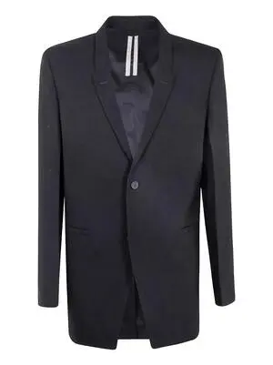 Rick Owens Single-breasted Jacket - Black
