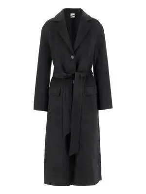 Aspesi Belted Wool Coat - Black