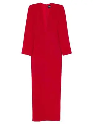 Solace London V-neck Maxi Dress - Red