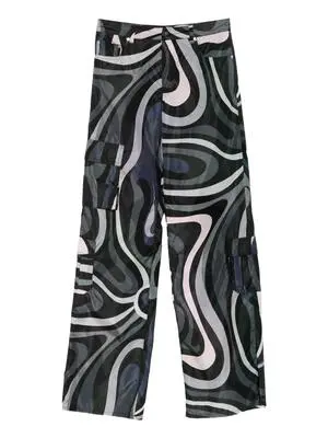 Emilio Pucci Marmo-print Cargo Trousers - Black