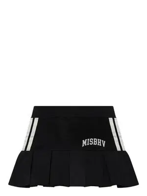 MISBHV Striped Pleated Mini Skirt - Black