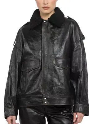 GIORGIO BRATO Jacket With Faux-fur Collar - Black