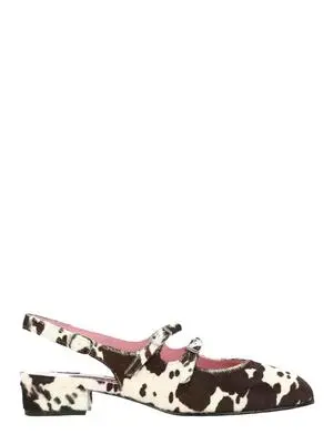 CAREL Leather Buckle Slingback Pumps - Brown
