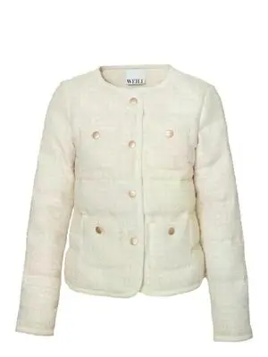 WEILL PARIS Tweed Down Jacket - Neutrals