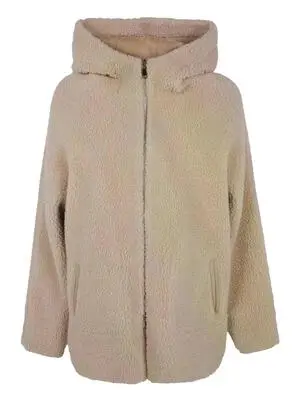 BETTA CORRADI Hooded Zip-up Jacket - Neutrals