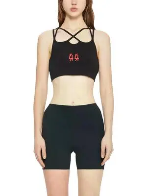 44 LABEL GROUP Strappy Jersey Top - Black